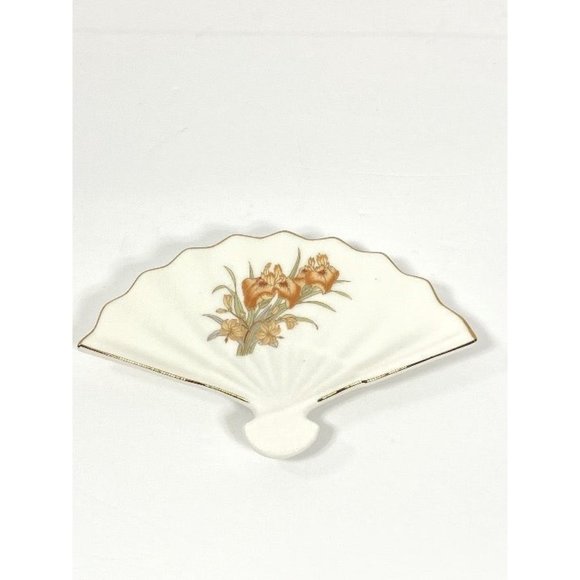 Unbranded | Accents | Vtg Porcelain Japanese Trinket Fan Dish | Poshmark